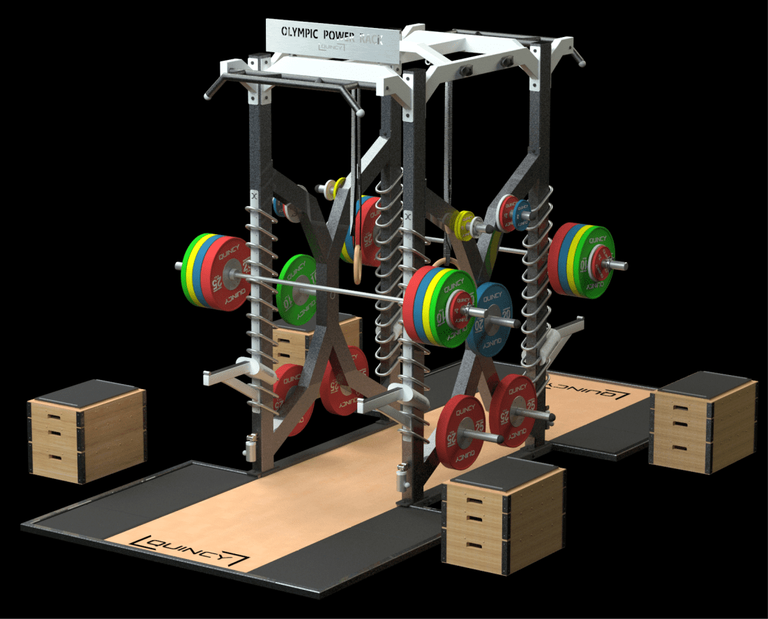 Double Half Power Rack + Platform - Quincy Sport