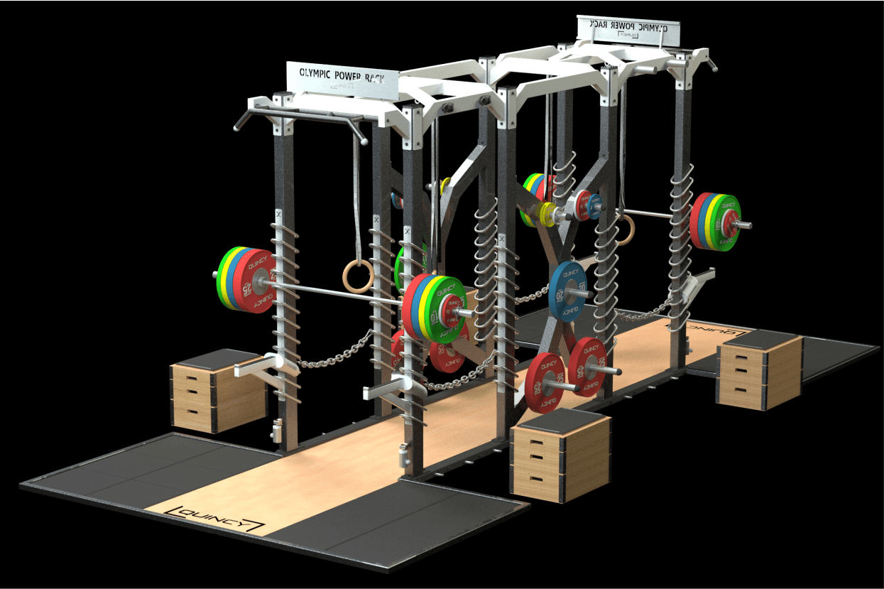 Double Power Rack + Platform - Quincy Sport